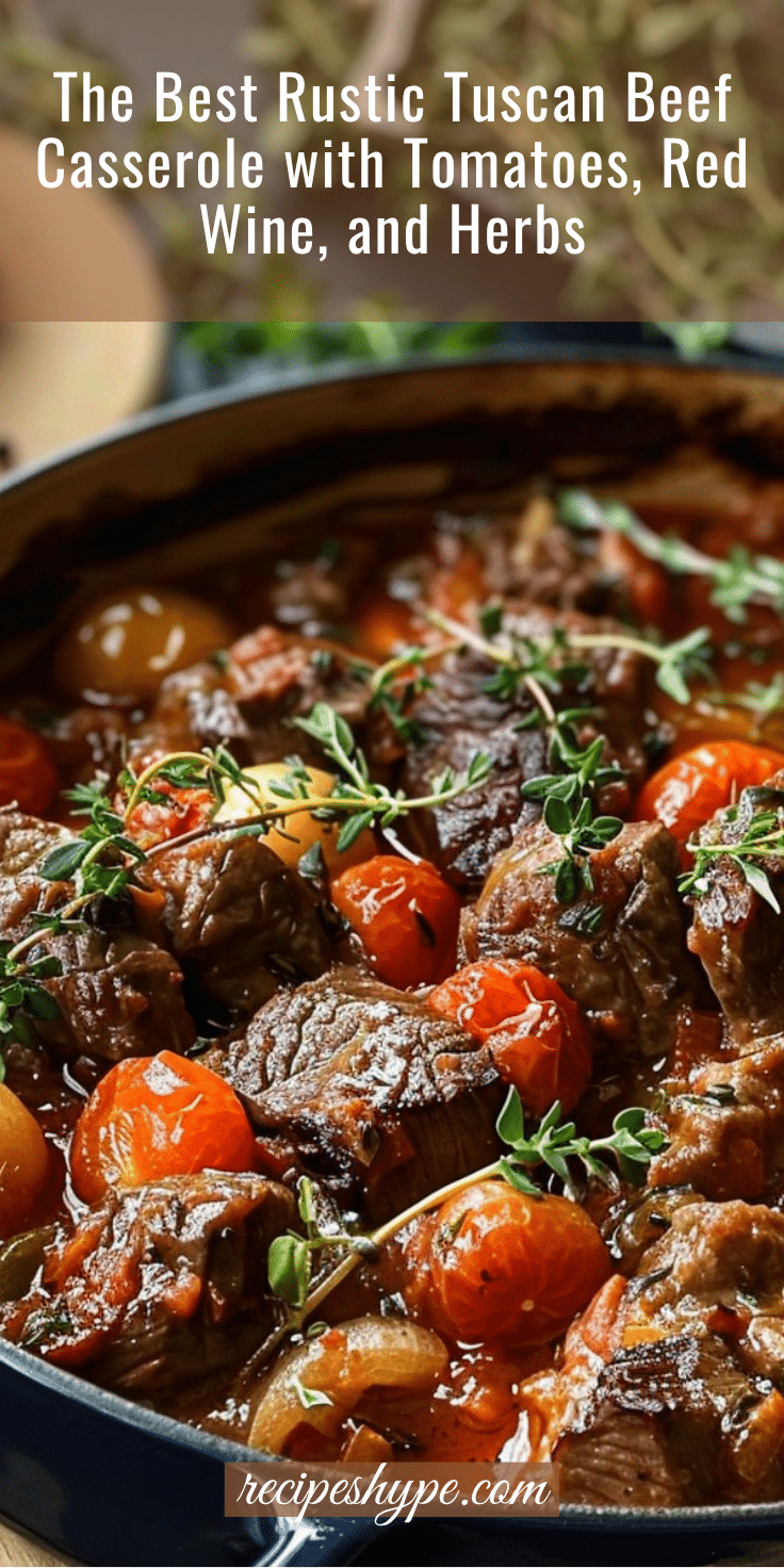 Rustic Tuscan Beef Casserole with Tomatoes, Red Wine, and Herbs ...